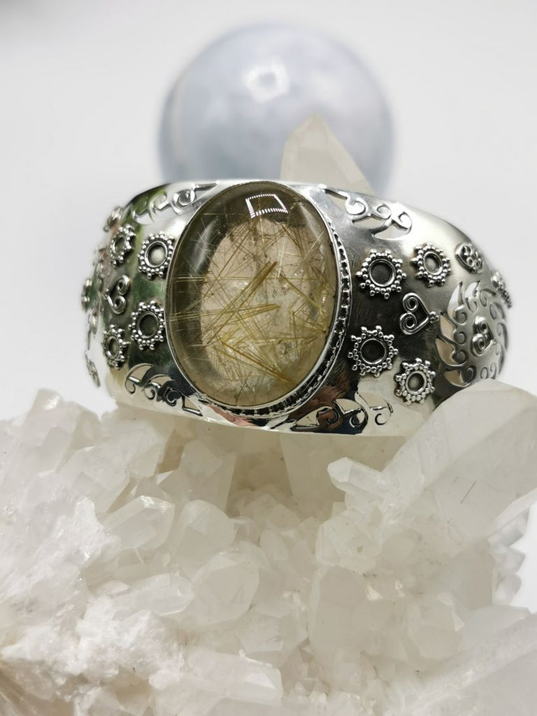 Beautiful Golden Rutile Bracelet in 925 Sterling Silver | gemstone jew