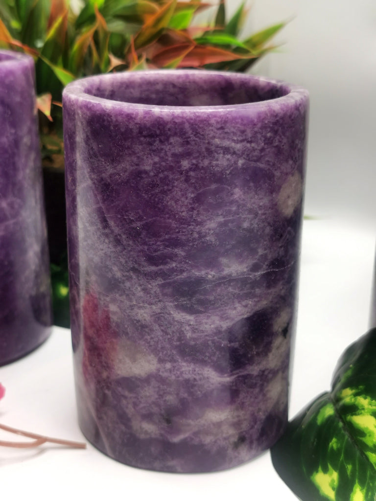 Beautiful gemstone goblets in lepidolite stone - ONLY 1 PIECE - Home D