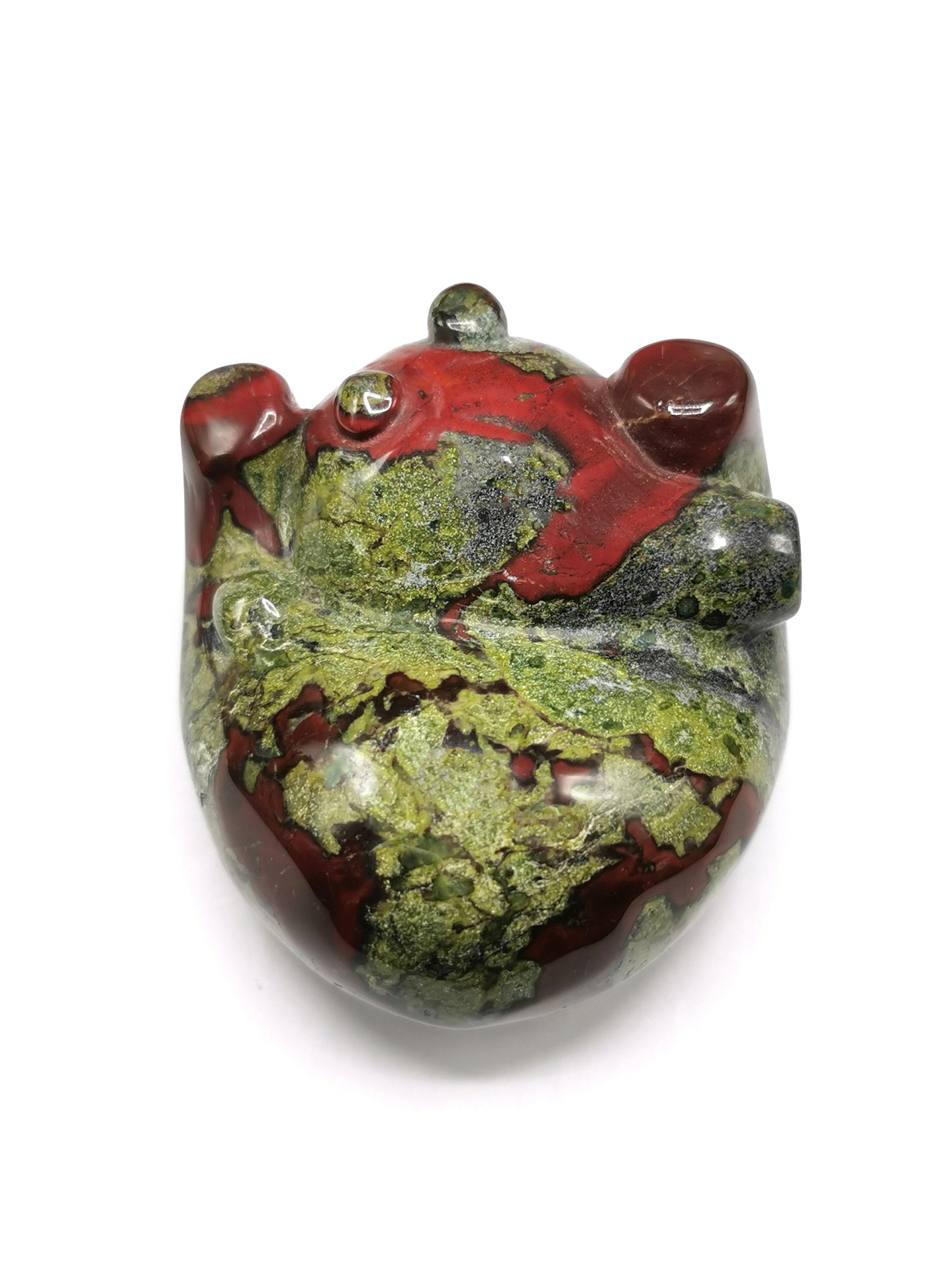 Bloodstone Jasper Anatomical Heart carving - Human Heart / Crystal Hea