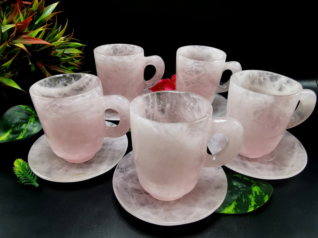 Exquisite Rose Quartz Tea Cup & Saucer - ONLY 1 Cup and 1 Saucer