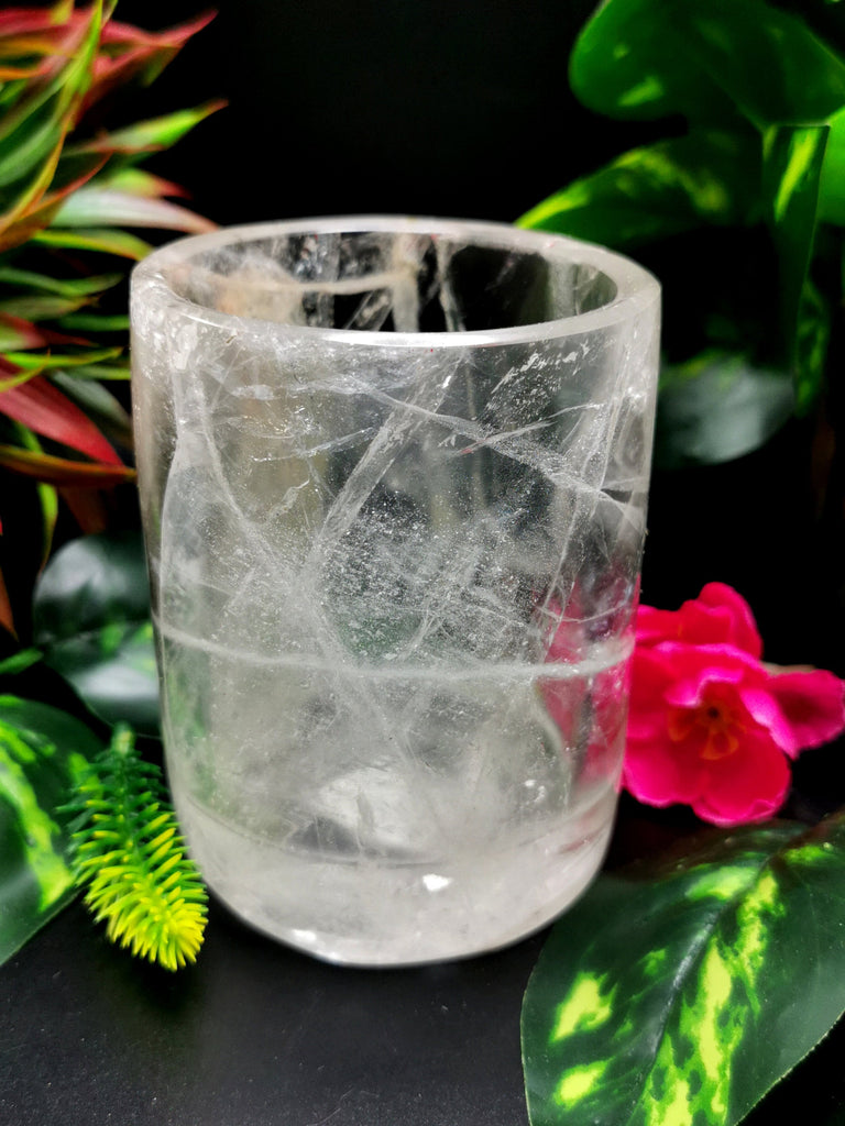 Beautiful gemstone goblets in clear quartz or spathik stone - crystals