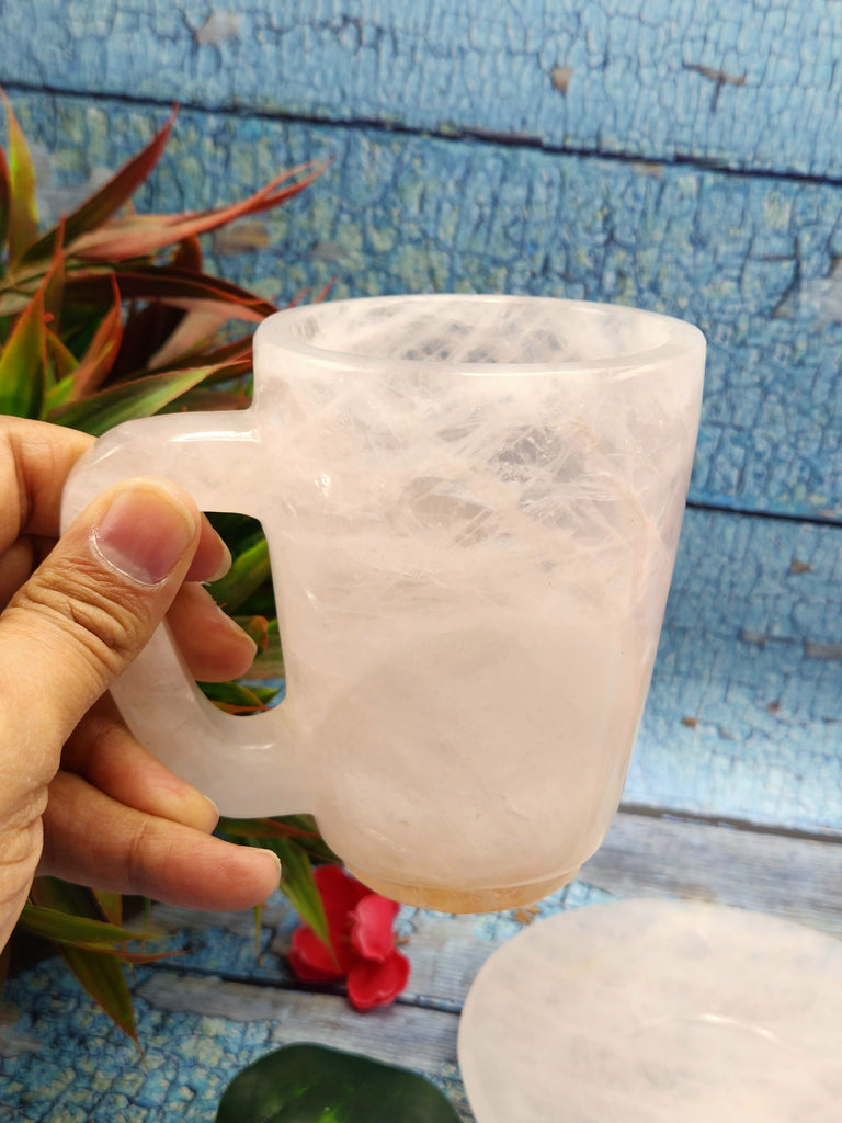 Gift a crystal - Rose Quartz Tea Cup & Saucer - ONLY 1 Cup and 1 Sauce
